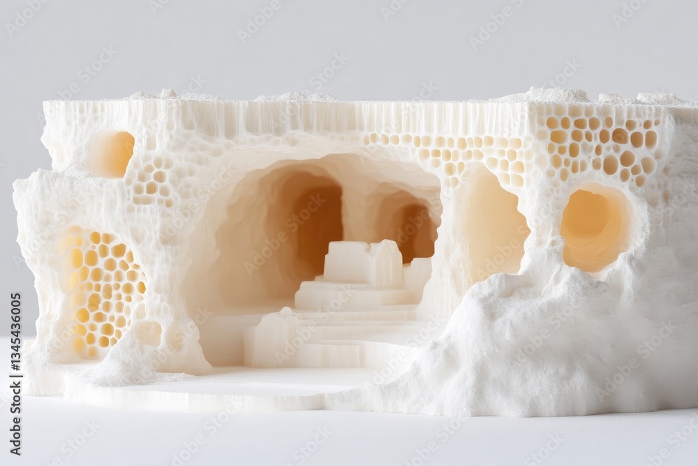 3D-printed architectural model of a cave-like structure Stock ...