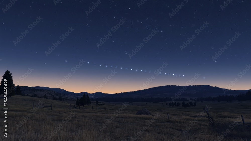 Seven planets align in a glowing arc, inspiring celestial wonder and ...