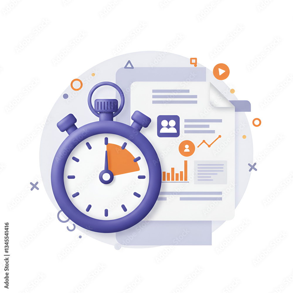 Time Tracking – Stopwatch with Document for Monitoring Work Hours Stock ...
