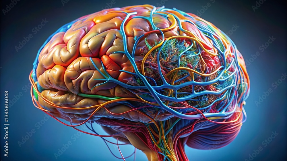 High-Resolution Human Brain Image: Detailed Neurological Anatomy Stock ...