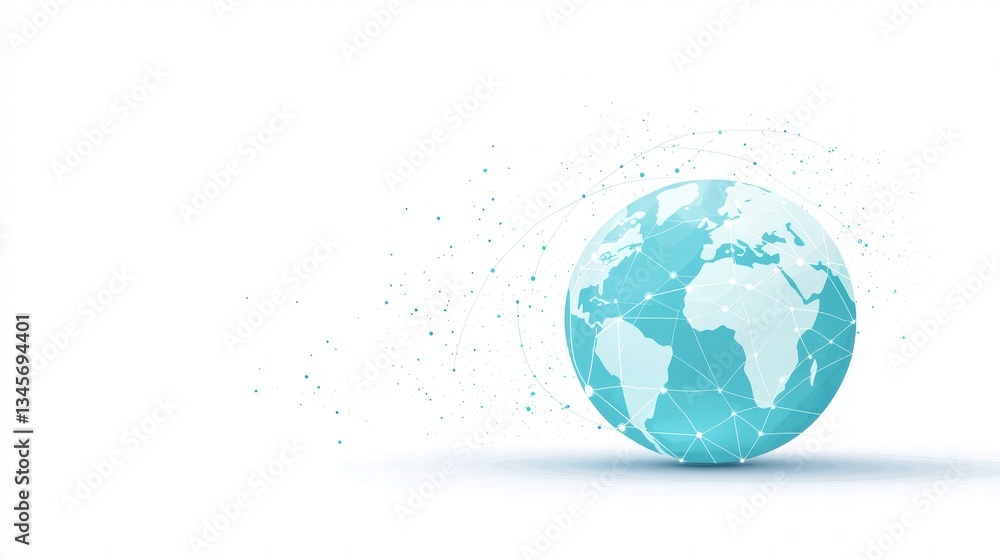 globe Data Visualization and Analytic Stylized globe with data points ...