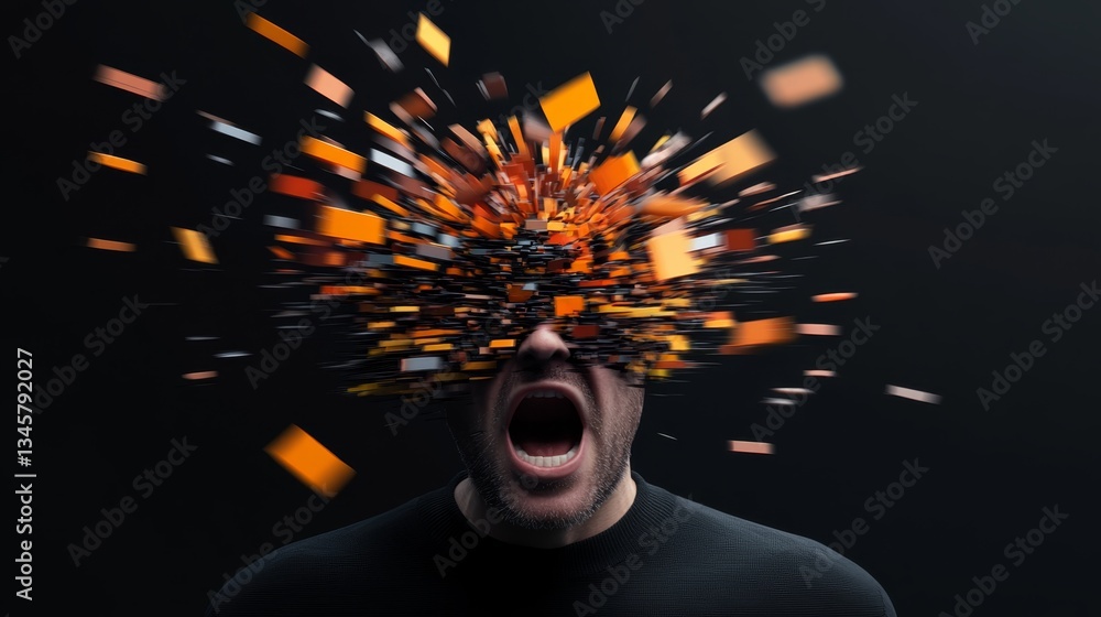 Visual representation of intense emotion with explosion of colors ...