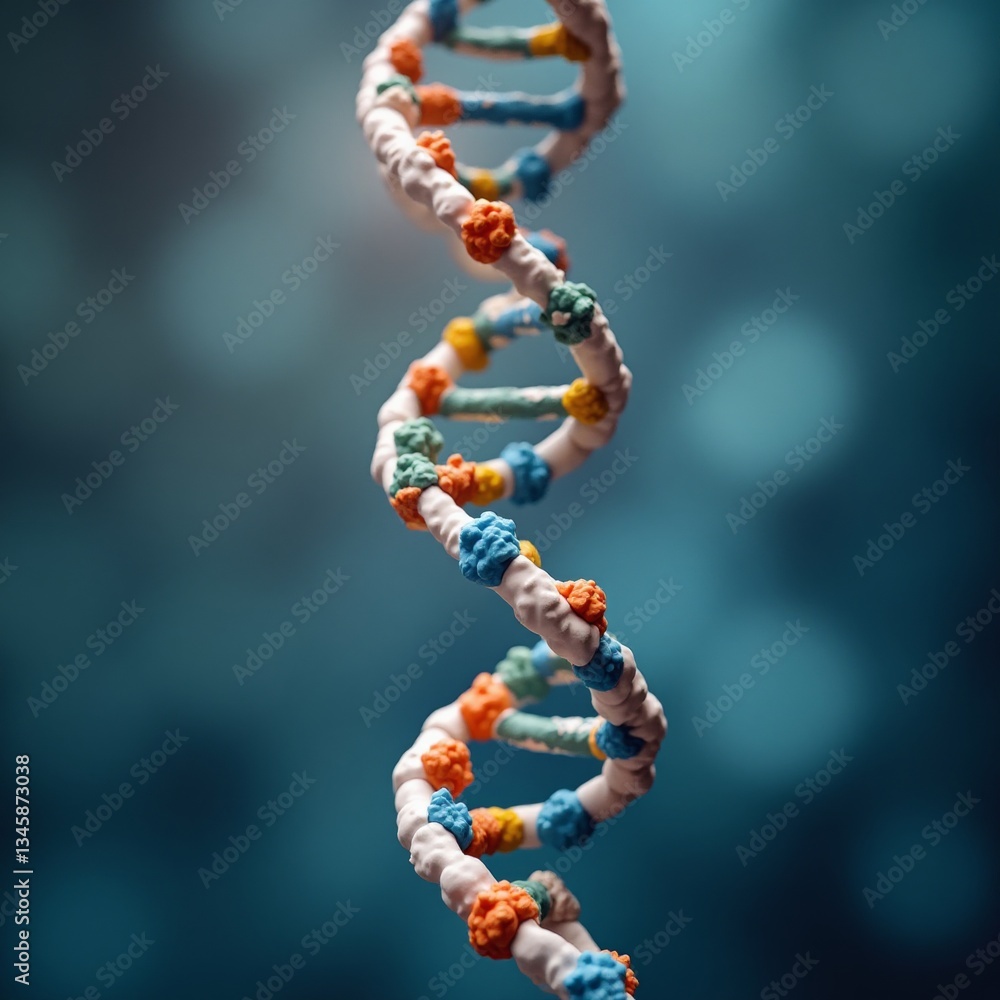 The double helix structure of DNA, composed of nucleotides, holds the ...