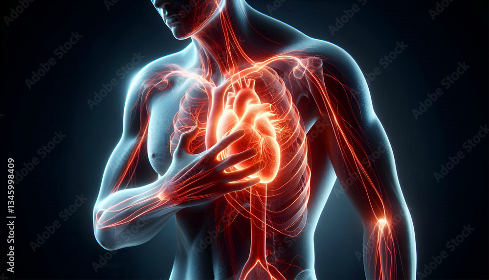 person suffering from heart pain Stock Illustration | Adobe Stock