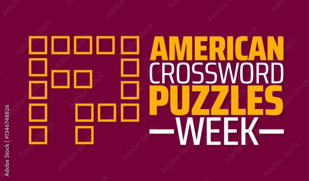 American Crossword Puzzles Week background banner or poster design ...