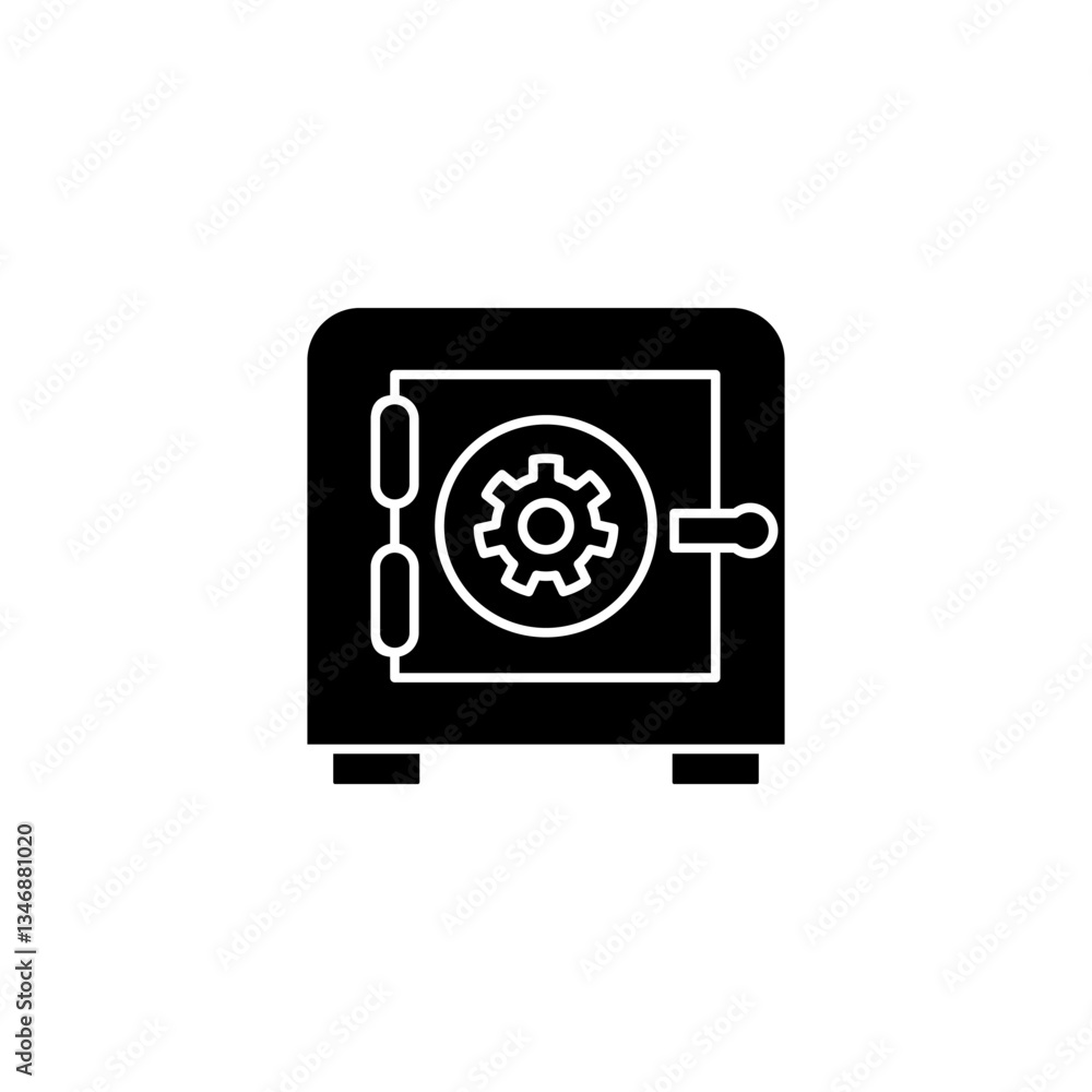 Vector de Stock safe deposit box icon, simple flat style, illustration ...