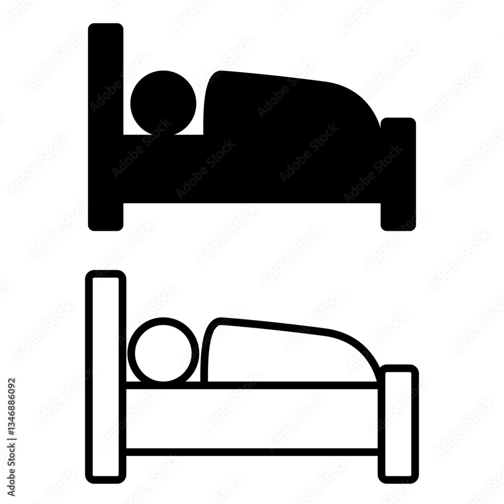 Stock-Vektorgrafik „bed icon, simple flat style, illustration, logo ...