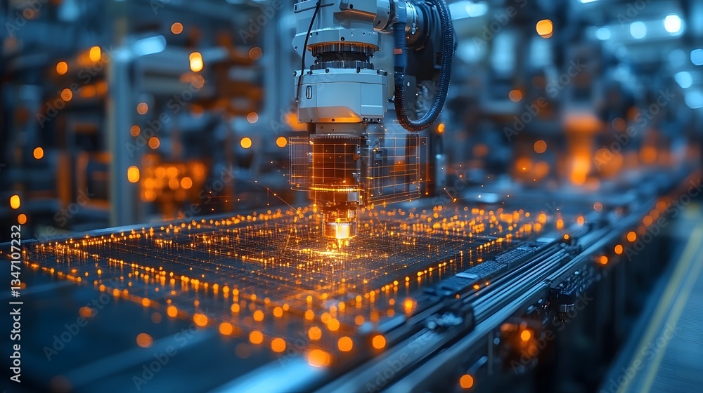 Precision controlled AI manufacturing hub industrial revolution digital ...