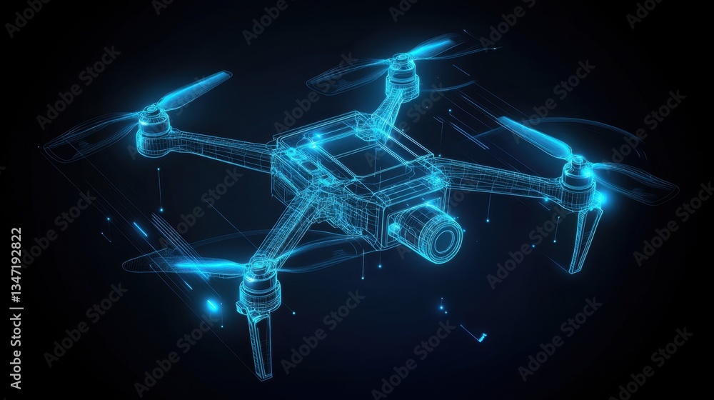 Technical schematic of a quadcopter drone, highlighting motor placement ...
