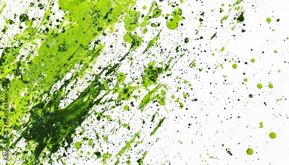 Moss green paint splatter on white, natural and grounding, suitable for ...