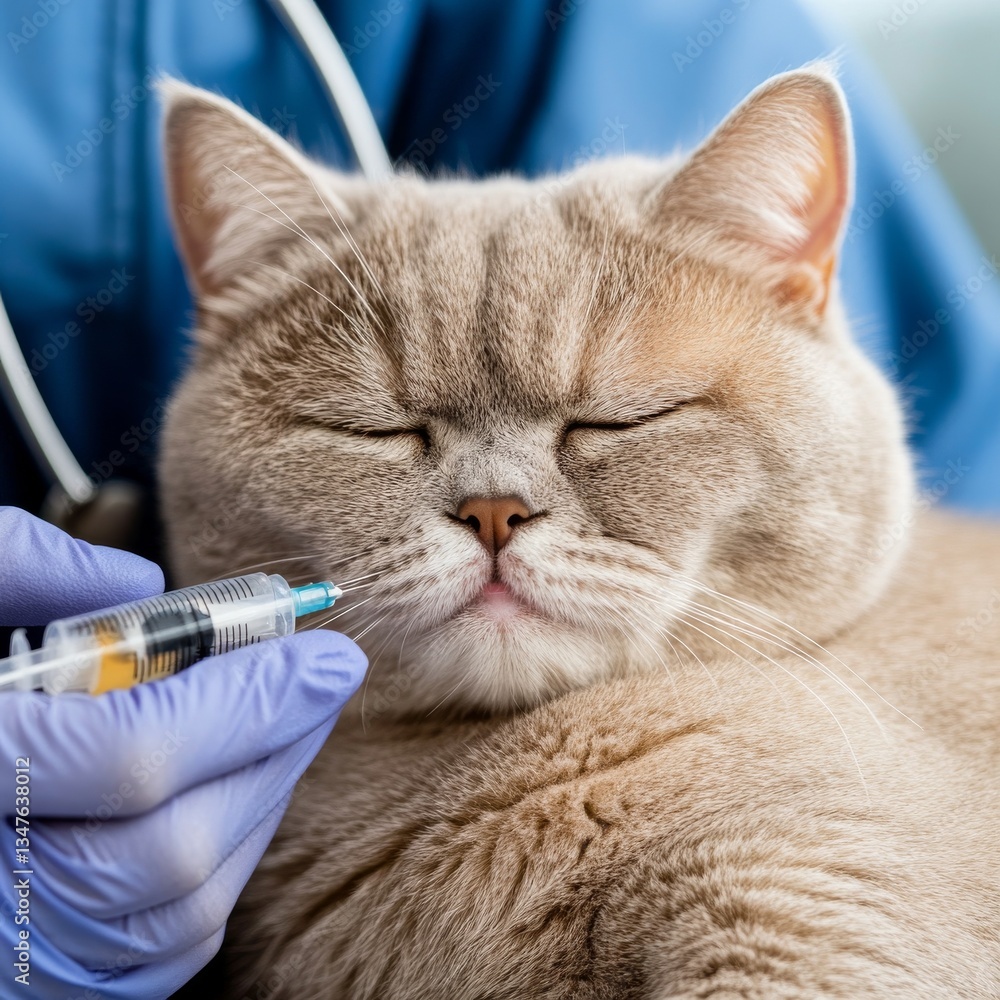 Vet injecting a rare frog species, amphibian medical care, laboratory ...