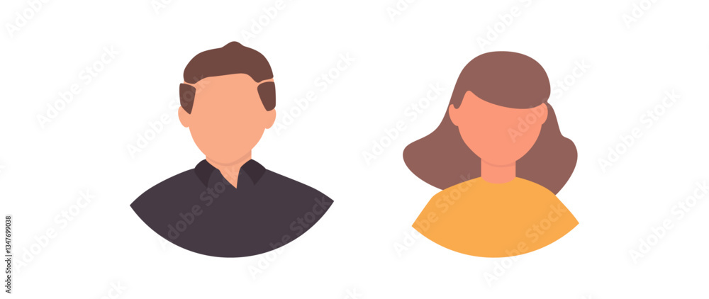 Vector flat illustration. Human icon. Avatar, user profile, human icon ...