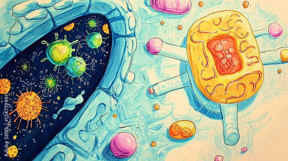 Stock-Illustration „Observe and analyze plant and animal cells under a ...