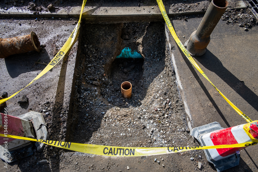 New neighborhood development water distribution and fire hydrant ...