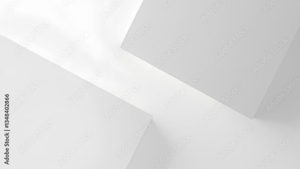 Minimalist design featuring two overlapping white rectangular shapes on ...