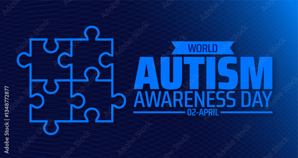 World Autism awareness day blue color technology concept puzzle icon ...