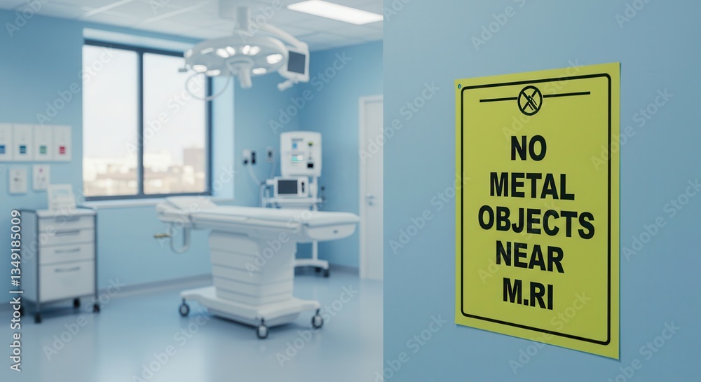 Mri Warning Sign in a Sterile Operating Room Environment Stock Photo ...