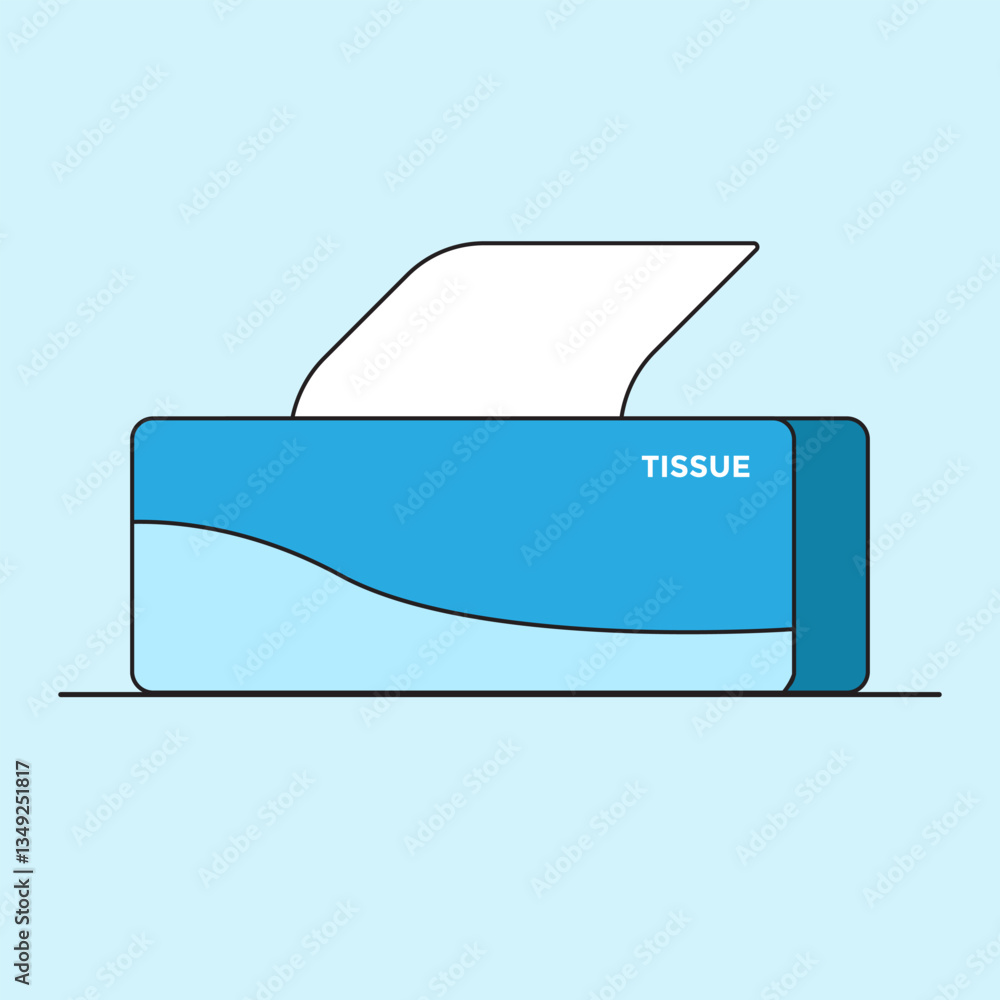 Cute Tissue Box Cartoon Vector Illustration. Flat Design Style Stock ...