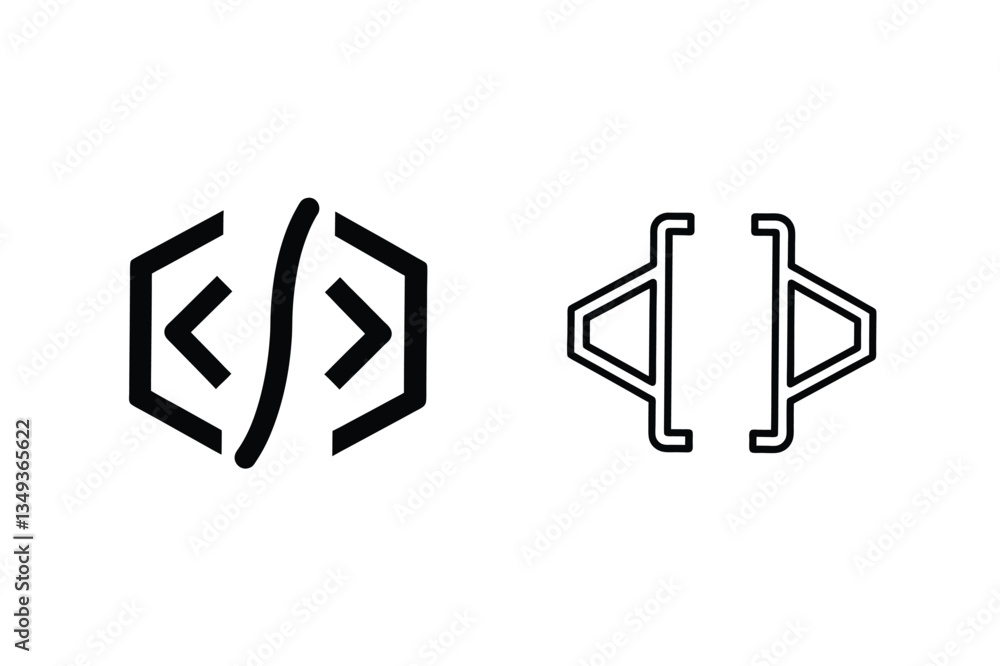 Programming Language Icons Angle Brackets, Curly Braces, Code Symbols ... Programming Language Icons Angle Brackets, Curly Braces, Code Symbols ...