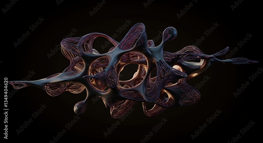 Abstract Organic Structure Complex Design with Intricate Interwoven Lines Stock Illustration ...