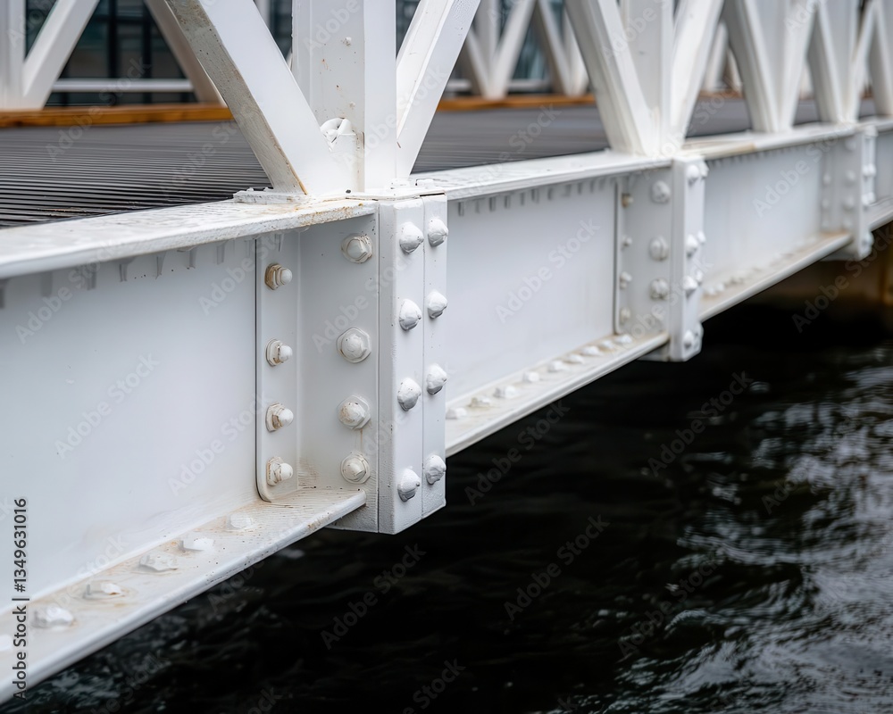 Detailed view of a retractable bridge section, showing the hydraulic ...