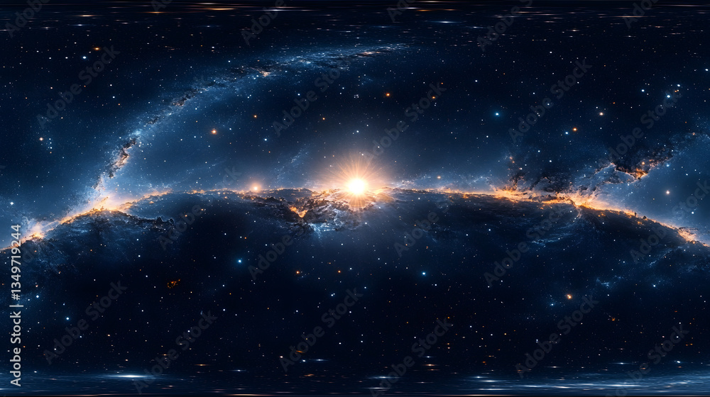 Foto de Stock 360 degree equirectangular projection of a wide cosmos ...