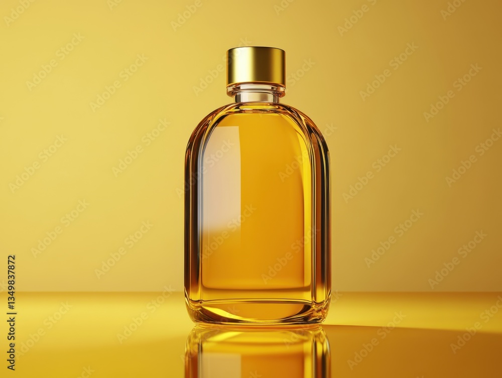 Golden Elegance: A luxurious perfume bottle exudes sophistication and ...
