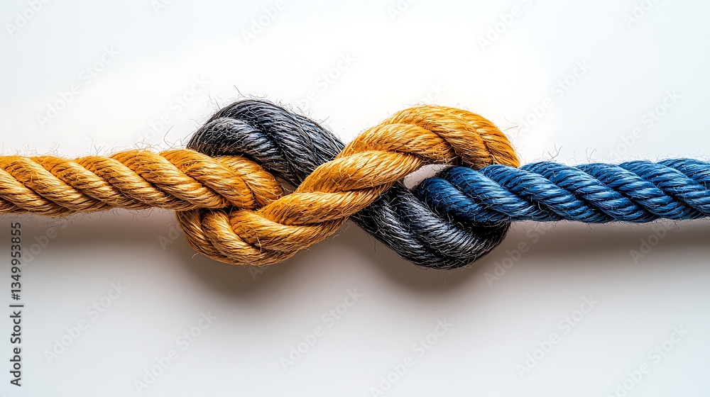 Intertwined Ropes Knot Teamwork Collaboration Concept Stock Photo ...