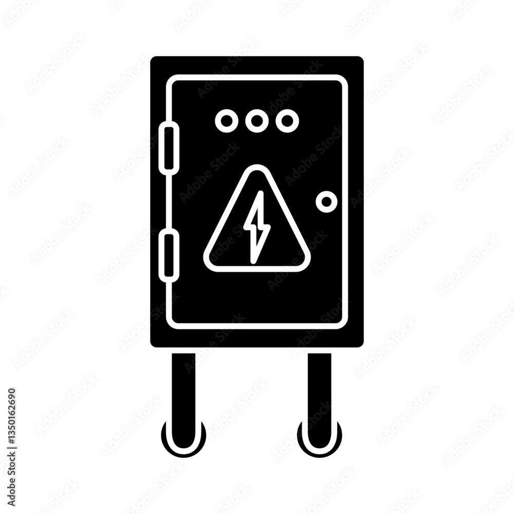 electrical panel box icon, simple flat style, illustration, logo sign ...