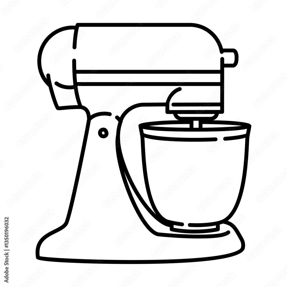 mixer outline illustration, stand mixer black line illustration Stock ...
