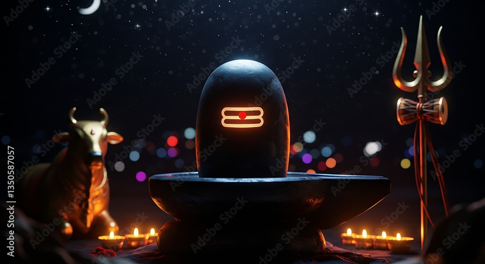 Shiva Lingam with Rudraksha and flowers ,Shiva Lingam with water ...