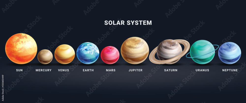 Solar system planets clipart set. Planets in solar system icon clip art ...