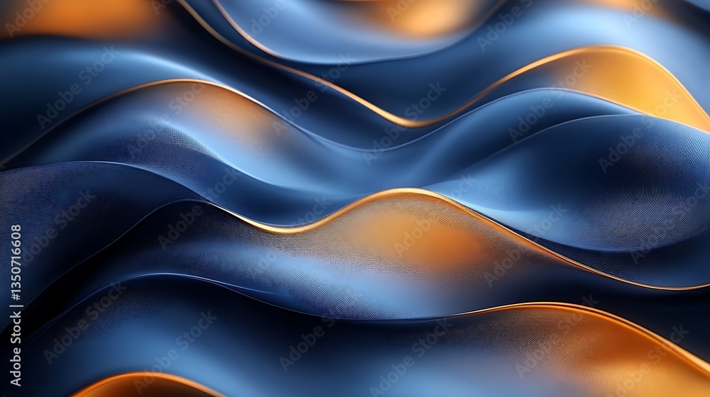 Smooth gradients of deep navy blue and vibrant gold flowing together in ...
