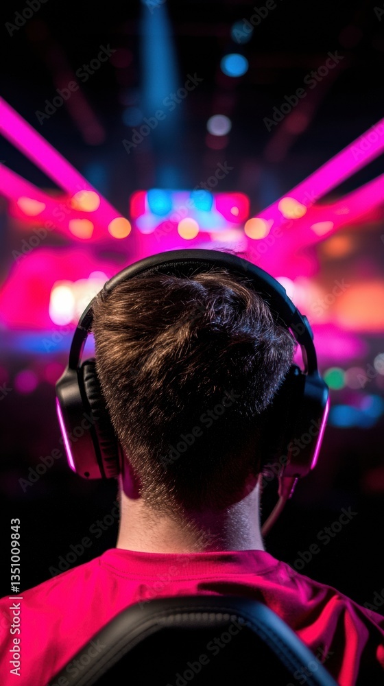 Immersive Esports Experience Gen Z Gamer in Neon-Charged Arena - High ...