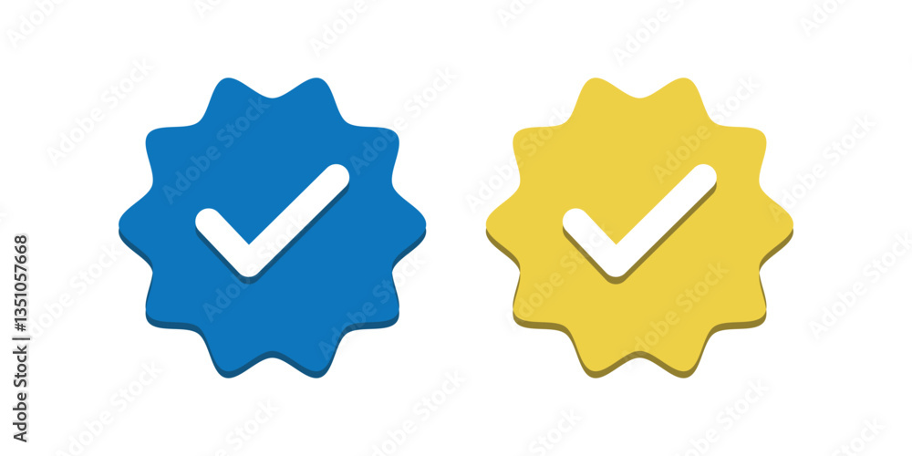 Verified blue and gold social media label tick. The star's X ...
