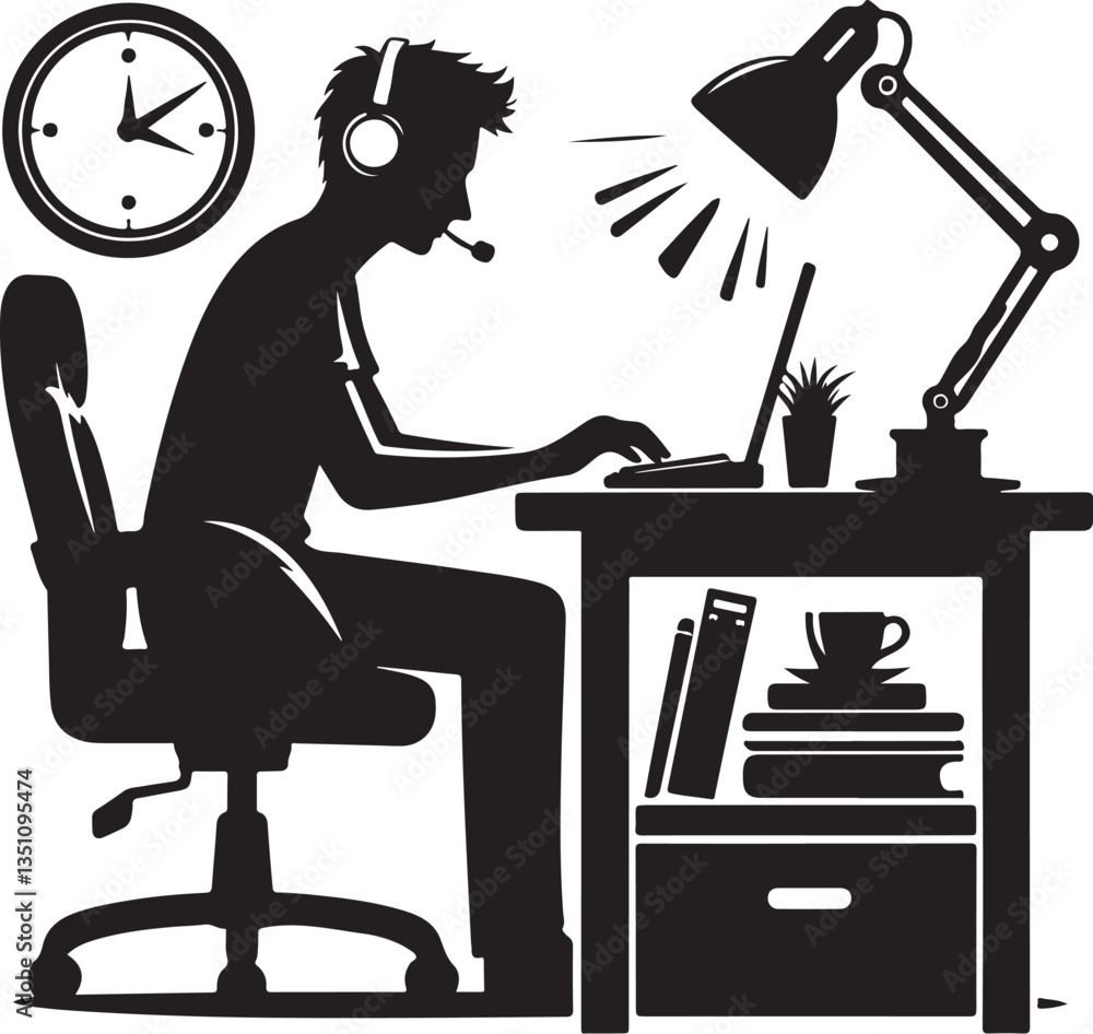 Freelancer & Office Work Vector Bundle Stock Vector | Adobe Stock