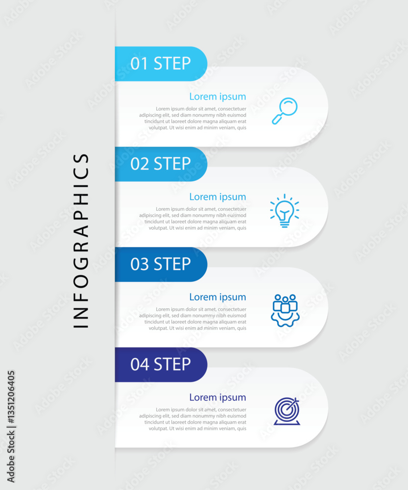 Design template infographic vector element. 4 step process infographic ...