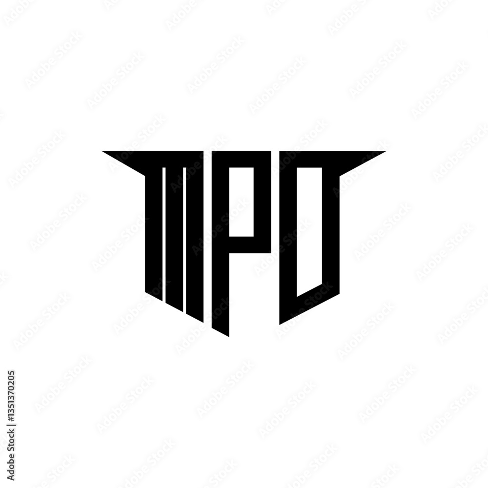 MPO letter logo design with white background in illustrator, vector ...