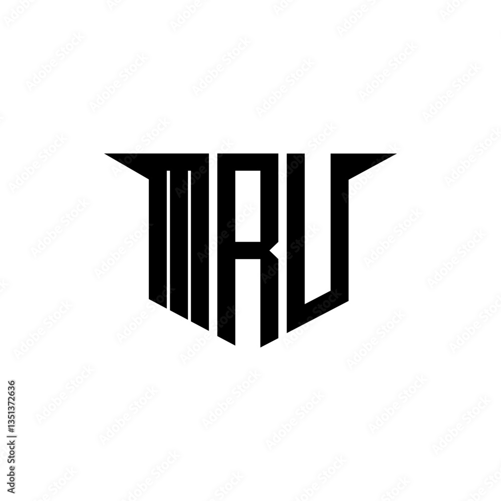 MRU letter logo design with white background in illustrator, vector ...