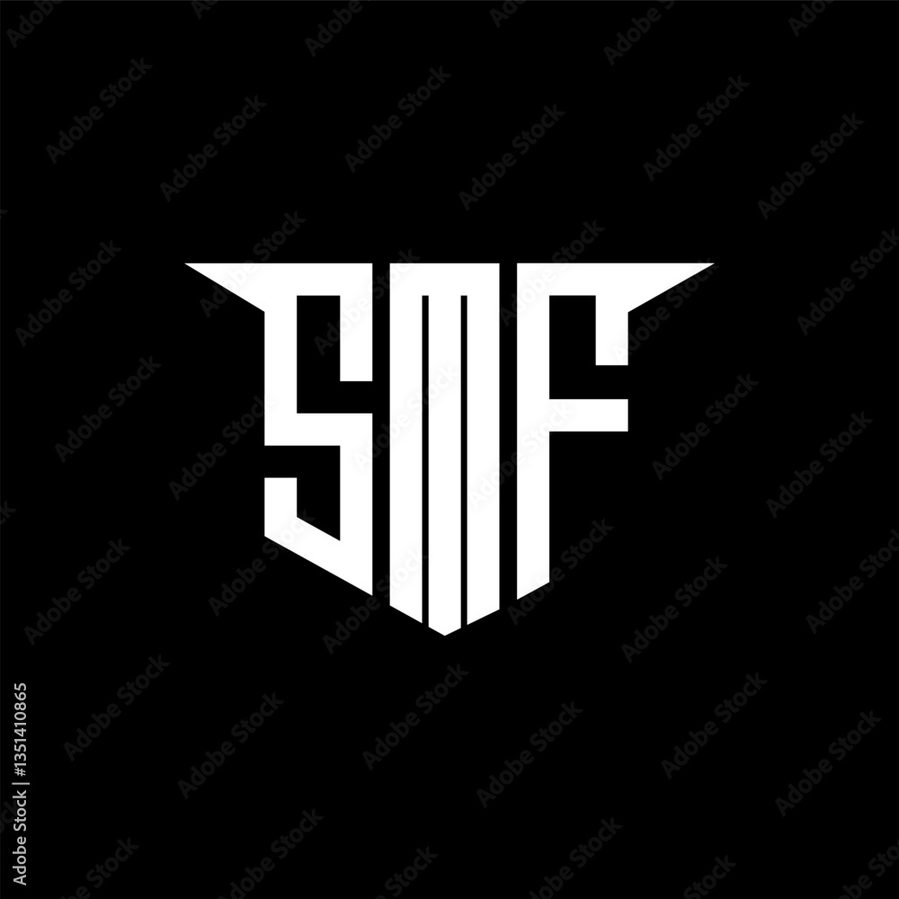 SMF letter logo design with white background in illustrator, vector logo modern alphabet font ...