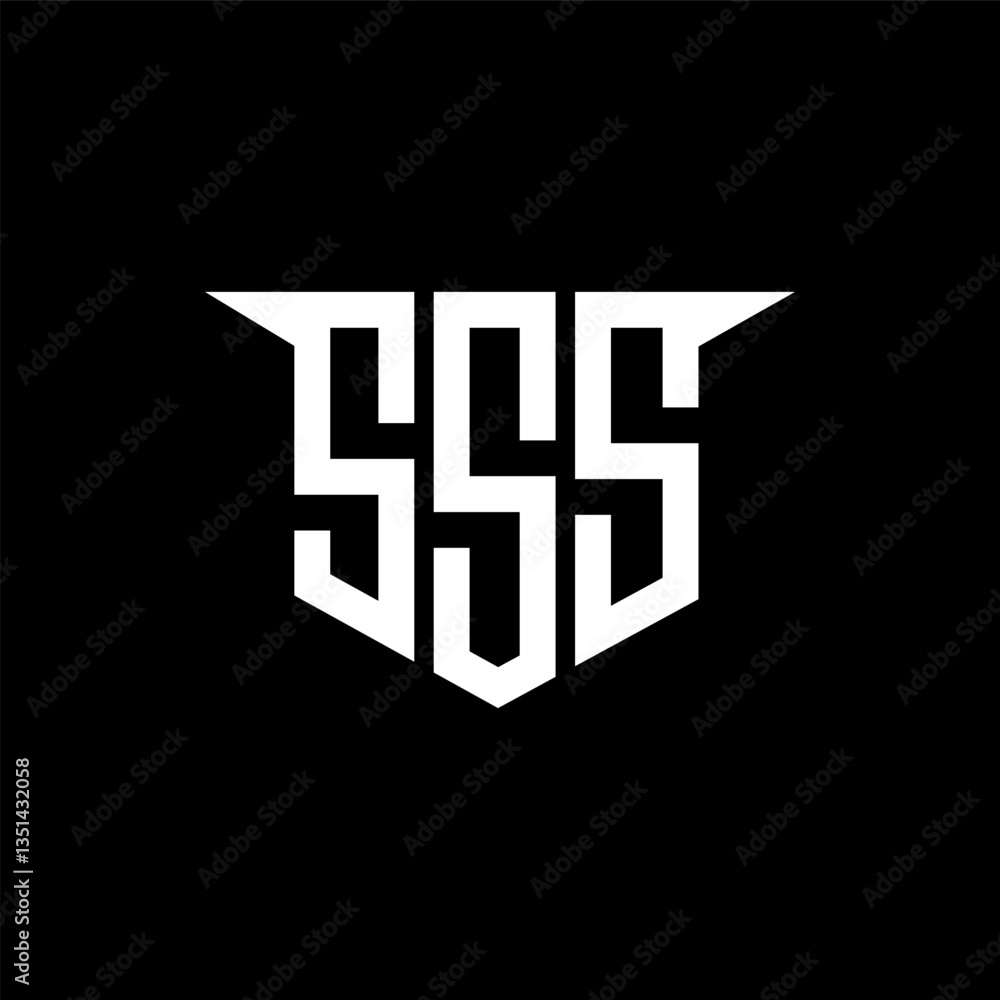 SSS letter logo design with white background in illustrator, vector ...