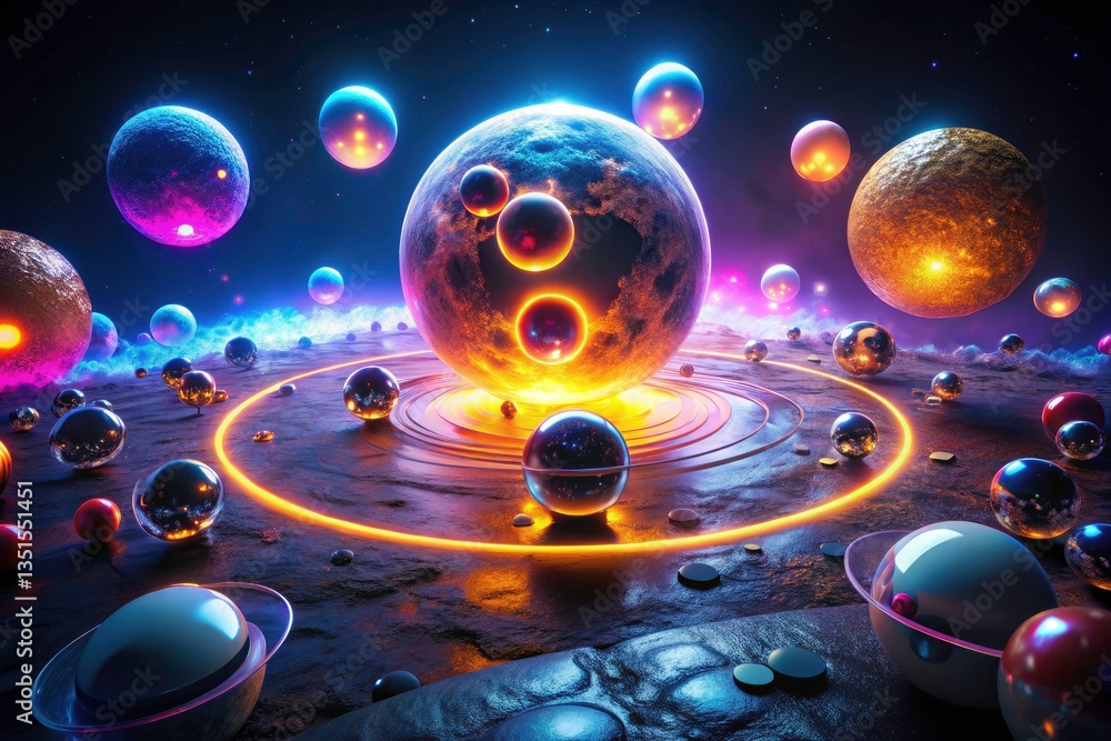 Drone Photography Atomic Orbitals: Visualizing Electron Clouds, Quantum Physics, 3D Atomic ...