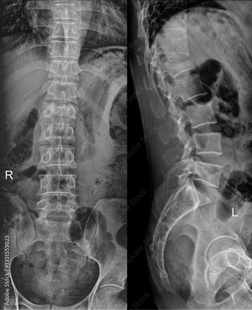Lumbar Spine AP and Lateral Radiograph Showing Fracture and Vertebral ...