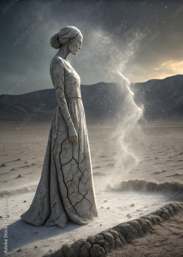 Lot’s Wife Turning into a Pillar of Salt, Dramatic Biblical Scene, Old ...