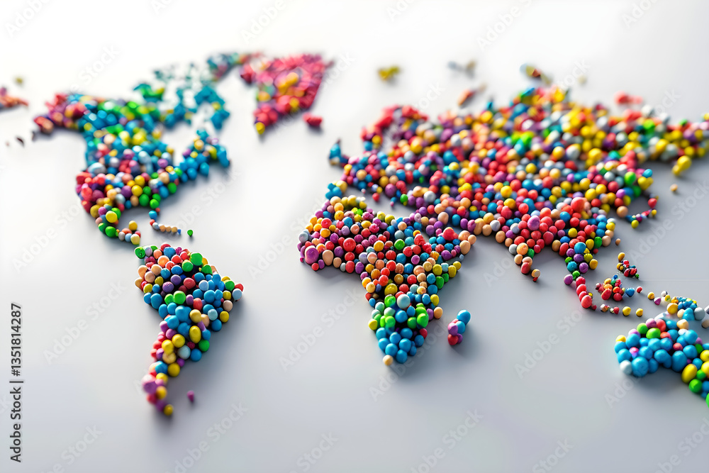 World Map Illustrating Top 10 Most Populated Countries with People ...