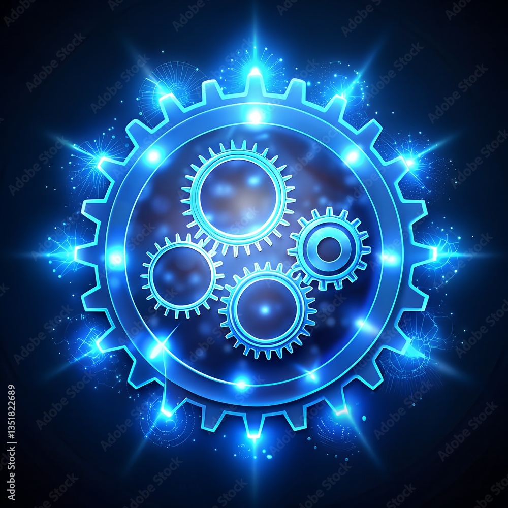 Automation, machine learning, and mechanical intelligence concept with ...