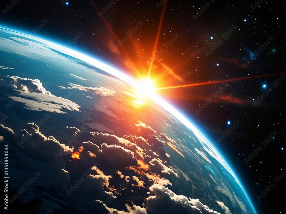 Beautiful earth planet scene. Space Zoom spinning view, Concept of ...