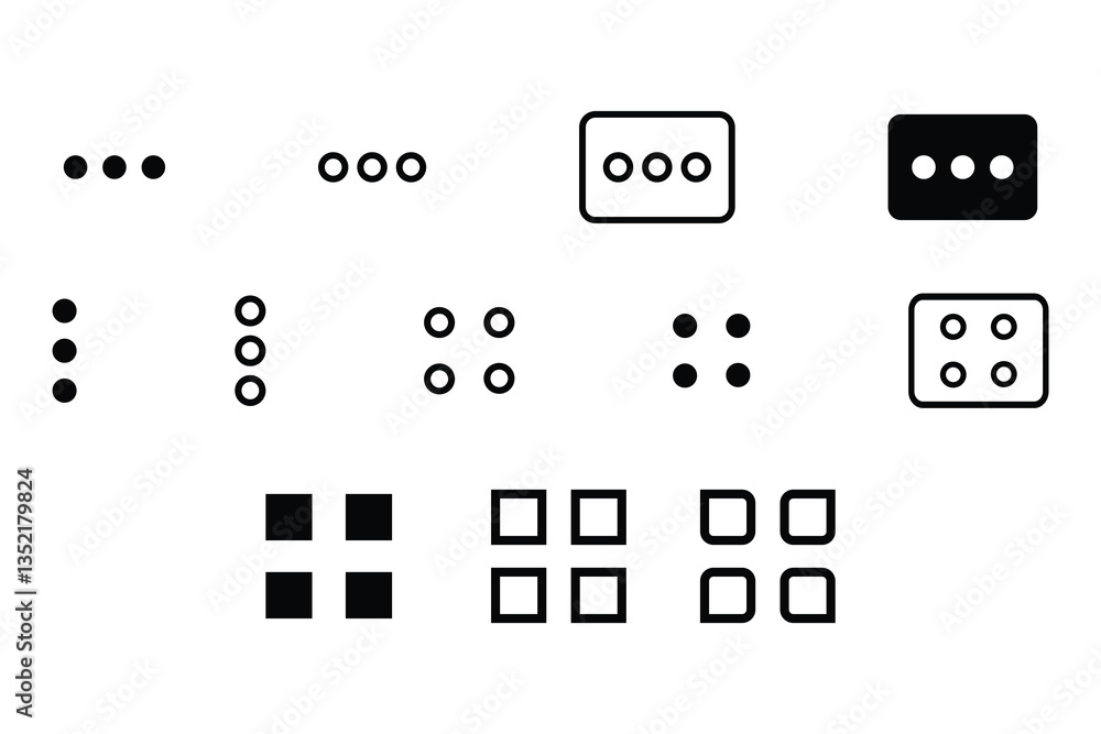 Hamburger or burger circle, square icon set. App menu for home or drop ...