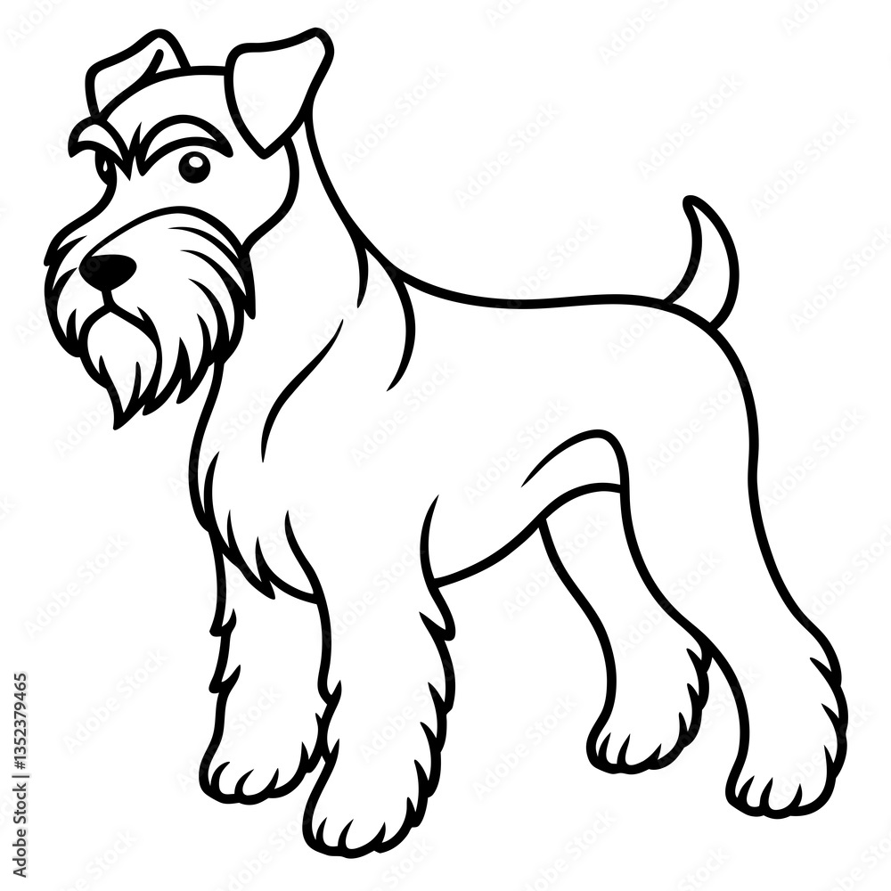 Schnauzer Line Art: A simple yet elegant line drawing showcases a ...