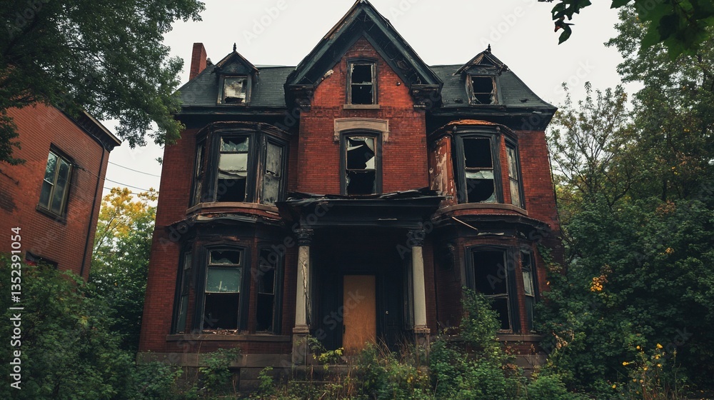 Abandoned Victorian House: A Haunting Image of Architectural Decay and ...